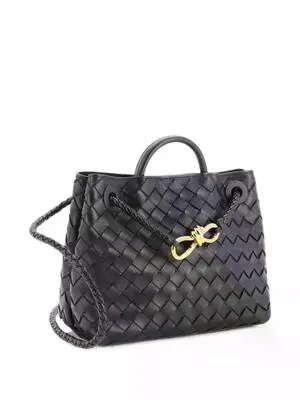 Bottega Veneta Intrecciato Nappa Andiamo Small Satchel - Black