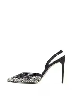 Rene Caovilla Jackie Crystal-embellished Slingback Pumps - Silver