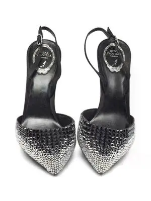 Rene Caovilla Jackie Crystal-embellished Slingback Pumps