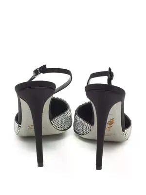 Rene Caovilla Jackie Crystal-embellished Slingback Pumps