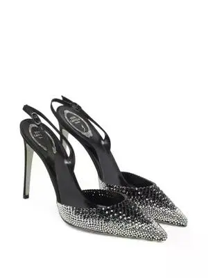 Rene Caovilla Jackie Crystal-embellished Slingback Pumps