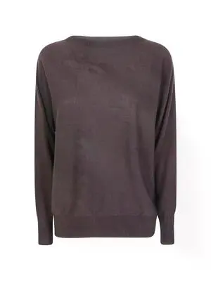 D.exterior Fine Knit Crew Neck Sweater - Brown