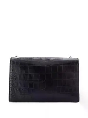 Saint Laurent Classic Monogram Tassel Crocodile Embossed Leather Crossbody Bag