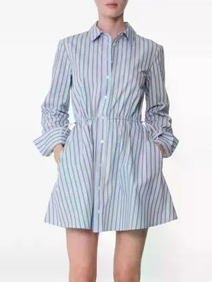 TOCCIN Kirby Striped Shirt Mini Dress - Blue
