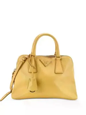 Prada Promenade Bag Saffiano Leather Small Satchel - Yellow