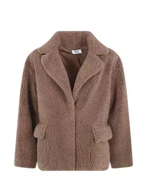 BETTA CORRADI Teddy Texture Notched Lapels Coat