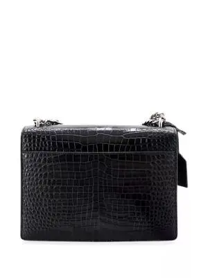 Saint Laurent Sunset Crocodile Embossed Leather Medium Crossbody Bag