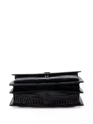 Saint Laurent Sunset Crocodile Embossed Leather Medium Crossbody Bag