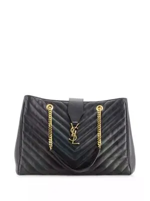 Saint Laurent Matelasse Chevron Leather Large Shopper Tote Bag