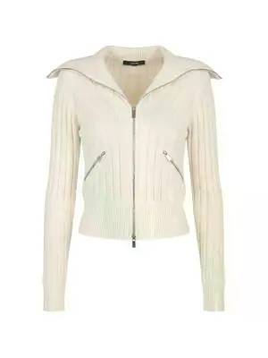 TOCCIN Holly Zip-front Cardigan - Neutrals