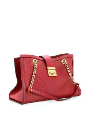 Gucci Padlock Chain Guccissima Leather Medium Tote Bag