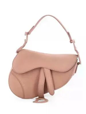 Dior Ultra Matte Saddle Handbag Leather Mini Shoulder Bag Neutrals