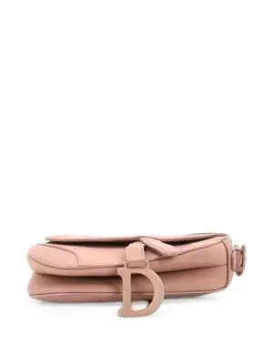 Dior Ultra Matte Saddle Handbag Leather Mini Shoulder Bag - Neutrals