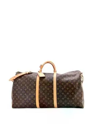 LOUIS VUITTON Keepall Bandouliere Bag Monogram Canvas 60 Travel Bag - Brown
