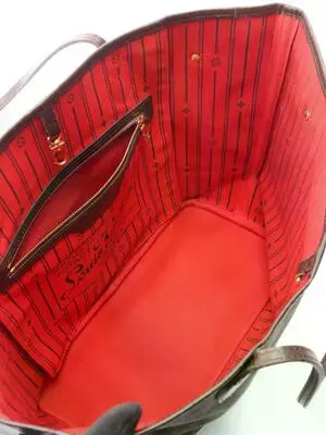 LOUIS VUITTON Damier Ebène Canvas Neverfull Tote Bag