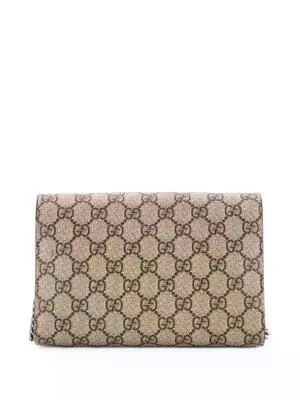 Gucci Dionysus Chain Wallet Gg Coated Canvas Small Crossbody Bag - Brown