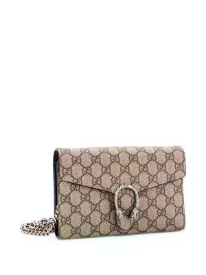 Gucci Dionysus Chain Wallet Gg Coated Canvas Small Crossbody Bag - Brown