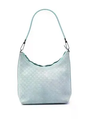 Gucci 2000-2015 Square G Suede Shoulder Bag - Blue