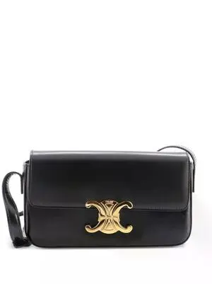 Celine Triomphe East-west Smooth Calfskin Shoulder Bag - Black