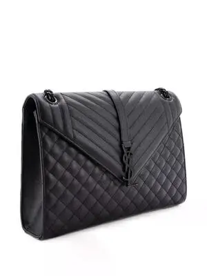 Saint Laurent Classic Monogram Envelope Satchel Mixed Matelasse Leather Large Shoulder Bag