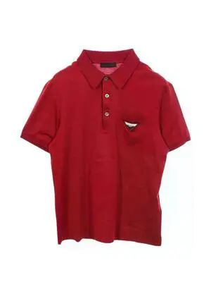 Prada 2010s Triangle Logo Polo Shirt - Red