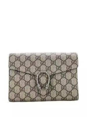 Gucci Dionysus Chain Wallet Gg Coated Canvas Small Cross Body Bag - Brown