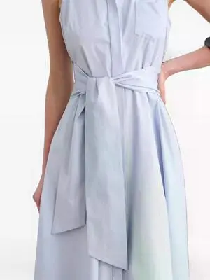 TOCCIN Sleeveless Shirt Midi Dress - Blue