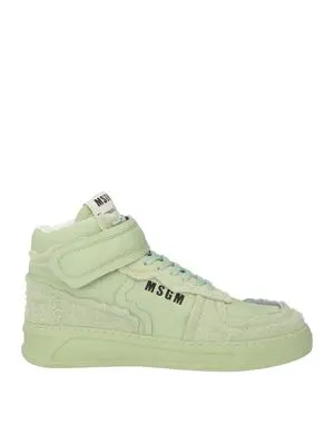 MSGM Leather And Suede High-top Sneakers