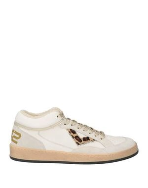 4B12 Leather And Suede Sneakers With Glitter Detail