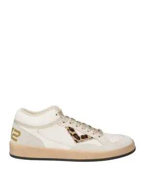 4B12 Leather And Suede Sneakers With Glitter Detail