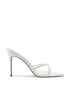 Femme La Donatella 100 Patent Stiletto Mules - White