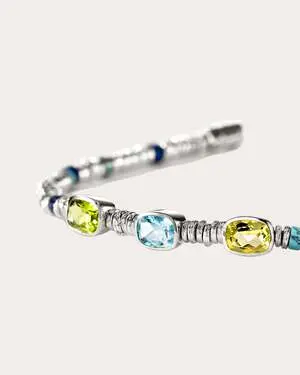 John Hardy Peridot & Blue Topaz Heishi Gem Bracelet