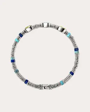 John Hardy Peridot & Blue Topaz Heishi Gem Bracelet