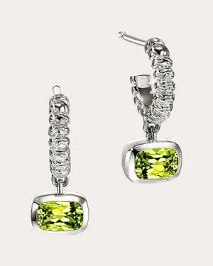 John Hardy Peridot Heishi Gem Hoop Earrings - Green
