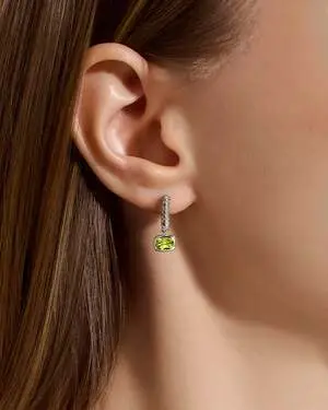 John Hardy Peridot Heishi Gem Hoop Earrings