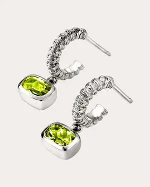 John Hardy Peridot Heishi Gem Hoop Earrings