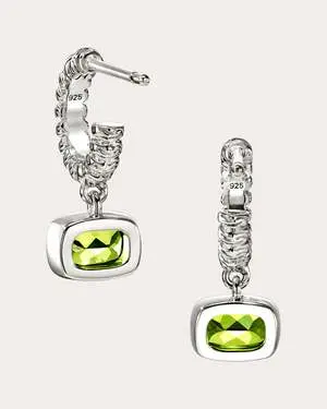 John Hardy Peridot Heishi Gem Hoop Earrings