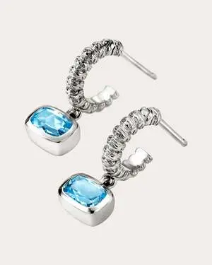 John Hardy Swiss Topaz Heishi Gem Hoop Earrings