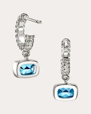 John Hardy Swiss Topaz Heishi Gem Hoop Earrings