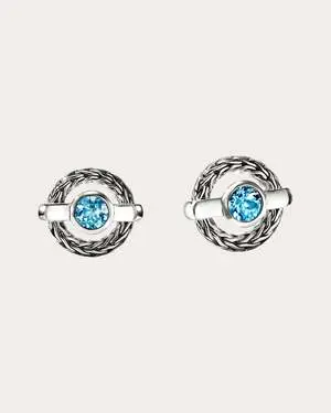 John Hardy Swiss Topaz Icon Stud Earrings - Blue