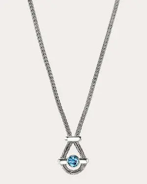 John Hardy John Hardy Swiss Topaz Icon Pendant Necklace Blue