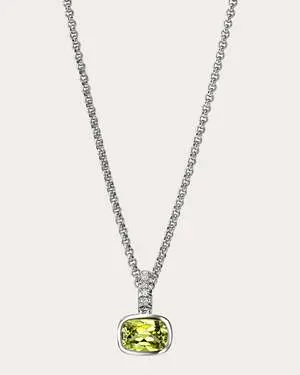 John Hardy Peridot And Diamond Heishi Gem Pendant Necklace