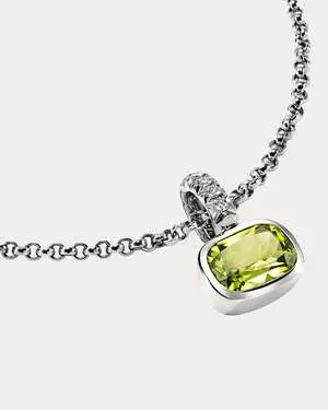 John Hardy Peridot And Diamond Heishi Gem Pendant Necklace