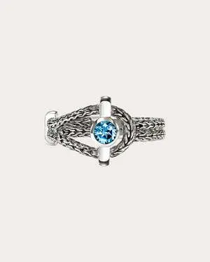 John Hardy Sterling Silver Swiss Topaz Icon Ring - Blue