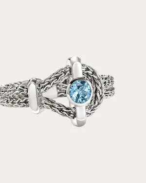 John Hardy Sterling Silver Swiss Topaz Icon Ring