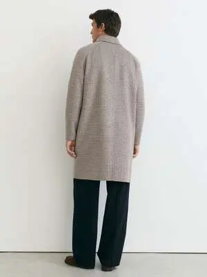 REISS Morpeth Wool-blend Check Single-breasted Overcoat