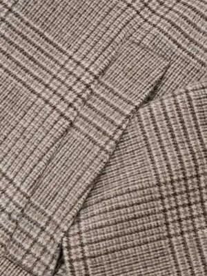 REISS Morpeth Wool-blend Check Single-breasted Overcoat - Stone Check