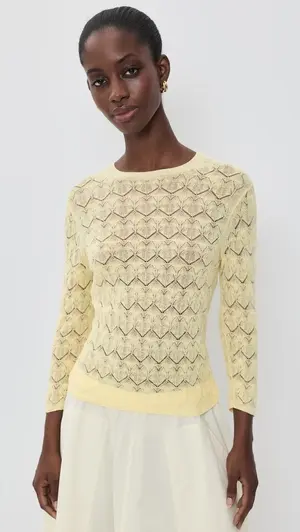 Vince Fine Lace Crew Neck Sweater