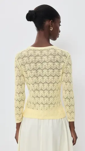 Vince Fine Lace Crew Neck Sweater