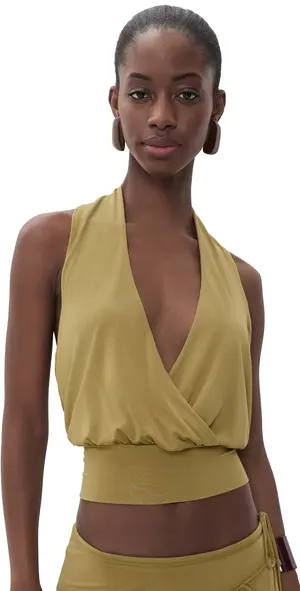 With Jéan Sharni Top - Olive